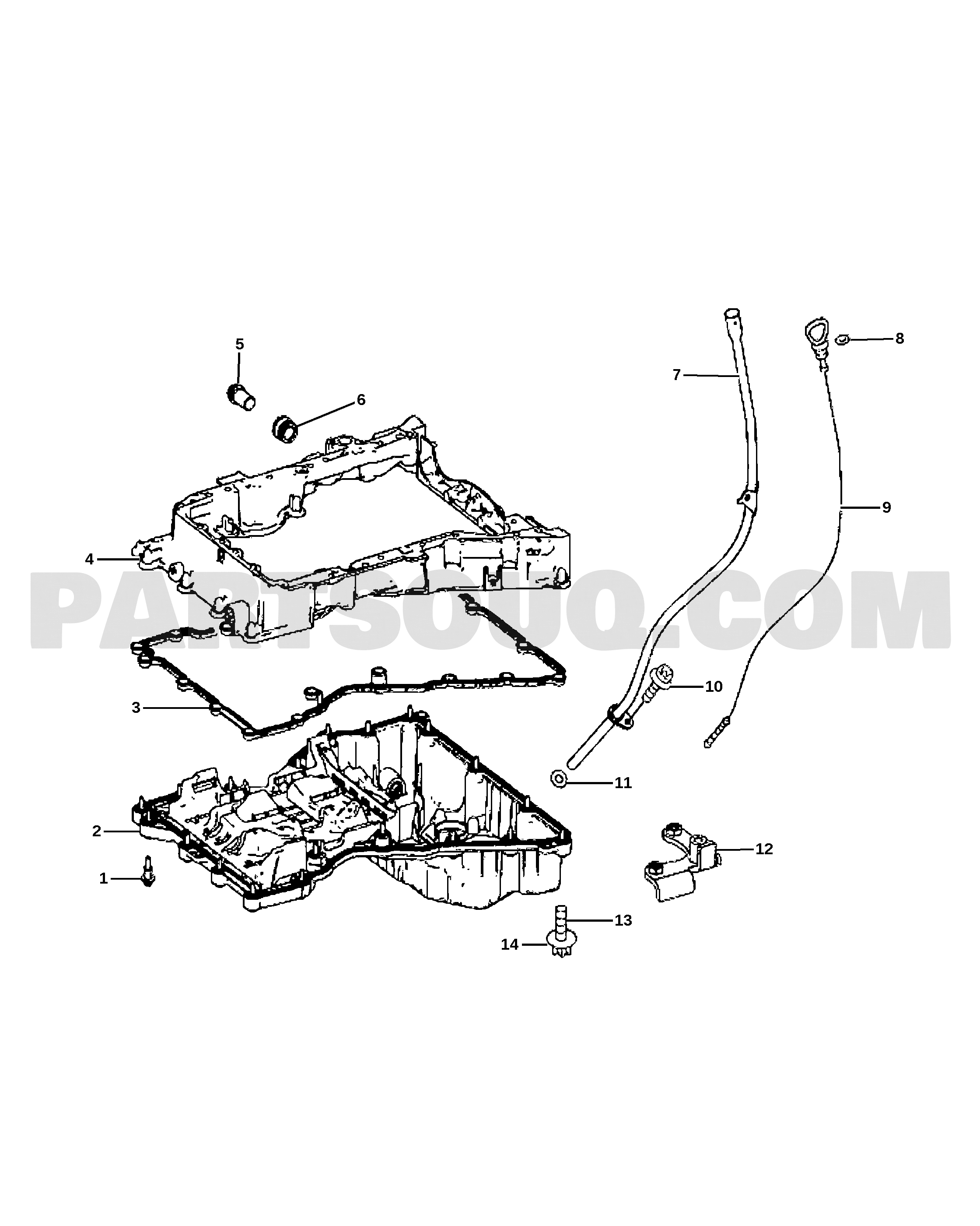 ENGINE OILING, OIL PAN AND INDICATOR (DIPSTICK) | Dodge CALIBER DODGE ...